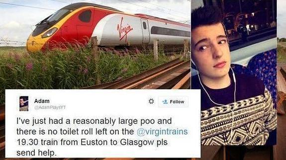 Tuitea en un tren que no hay papel higiénico y la empresa le lleva uno ...